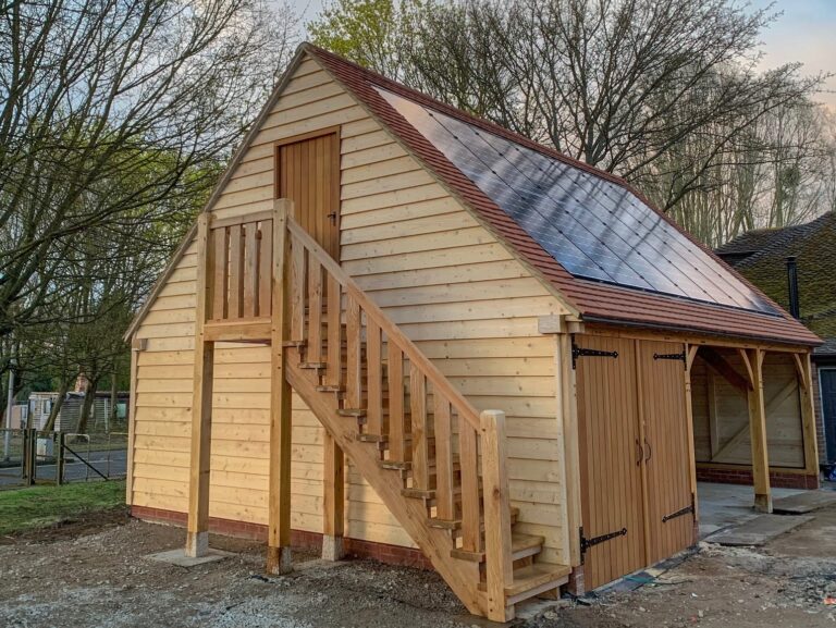 Three Bay Garage with Room Above Gallery - Oak Frames Direct