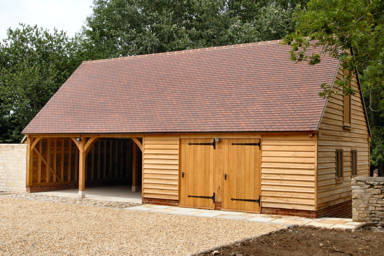 Four Bay Garage with Room Above Gallery - Oak Frames Direct