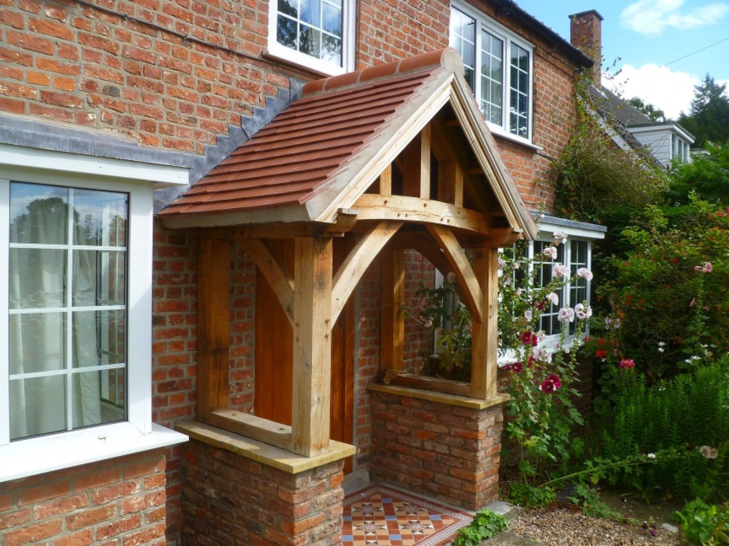 High Brick Plinth Porch Gallery - Oak Frames Direct