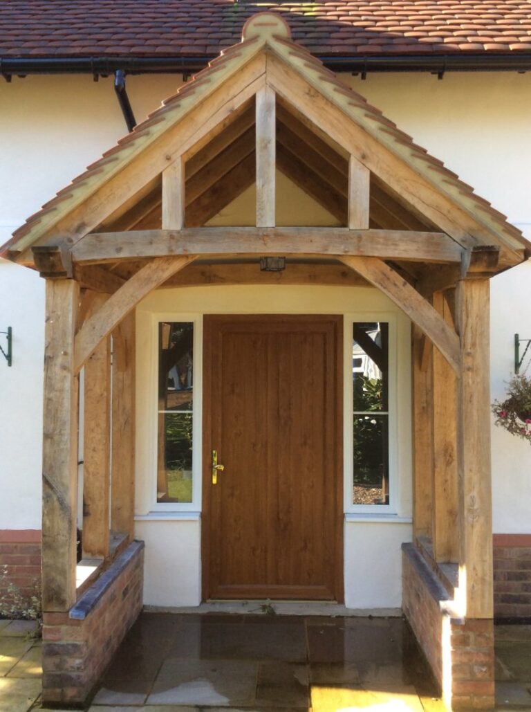 Low Brick Plinth Porch Gallery - Oak Frames Direct